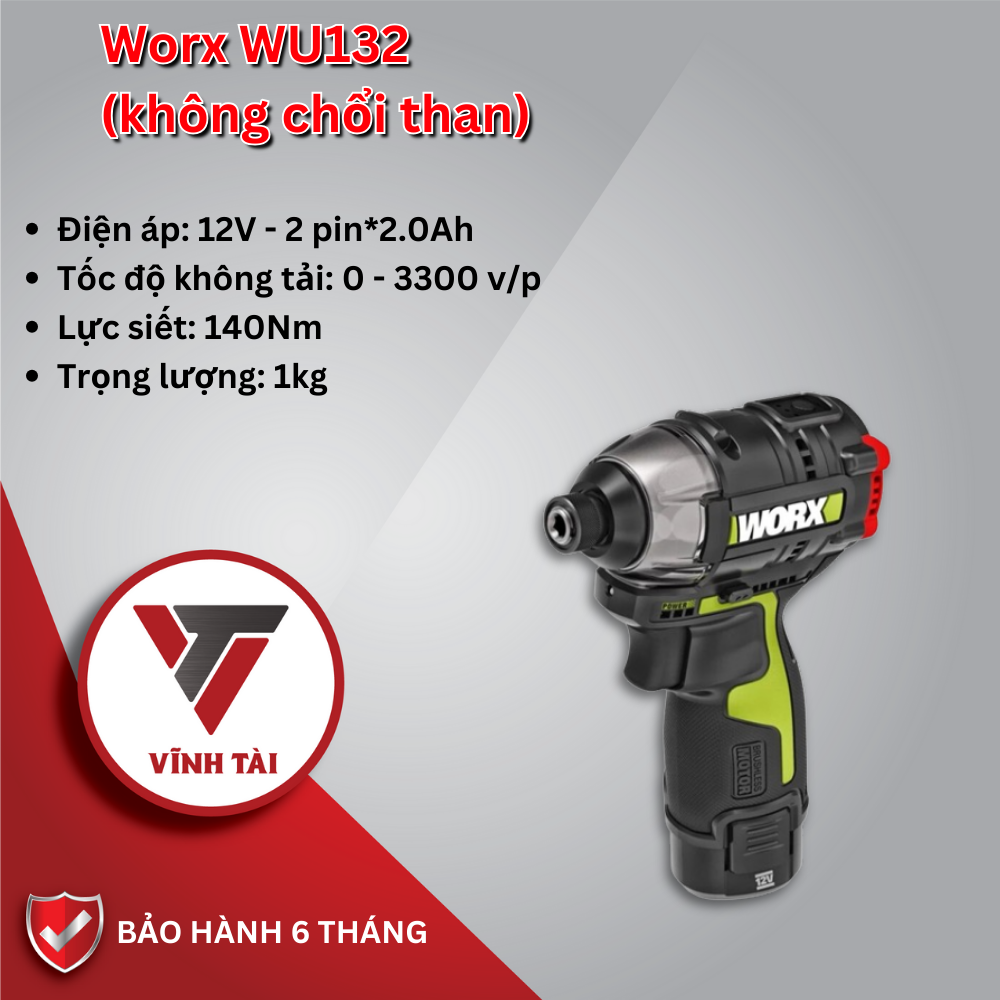 Máy bắt vít PIN 12V Worx WU132 (không chổi than) – Máy khoan – máy cắt ...