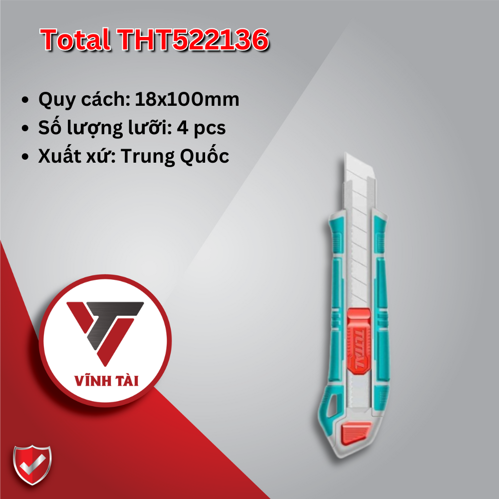 Dao rọc giấy 18x100mm Total THT522136 – Máy khoan – máy cắt – máy mài ...